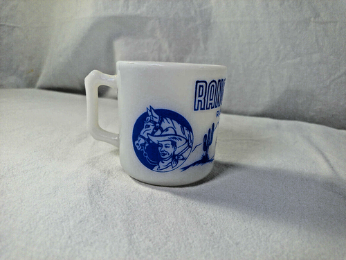 Ranger Joe Ranch Milk Glass Mug Cowboy Western | eBay