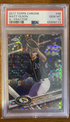 2017 TOPPS CHROME MATT OLSON X-FRACTOR ROOKIE CARD #98 PSA 10 | eBay