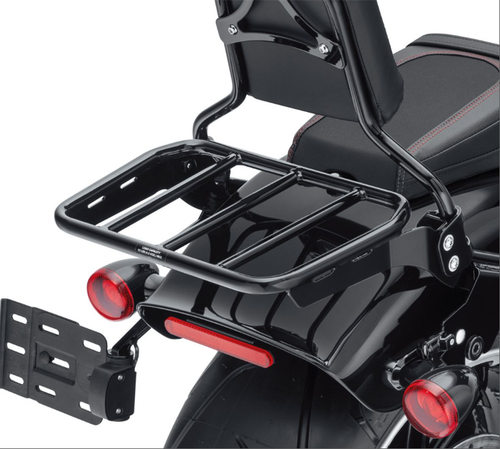 Black Sport Luggage Rack For 2018-2020 Harley Holdfast Sissy Bar Fat ...