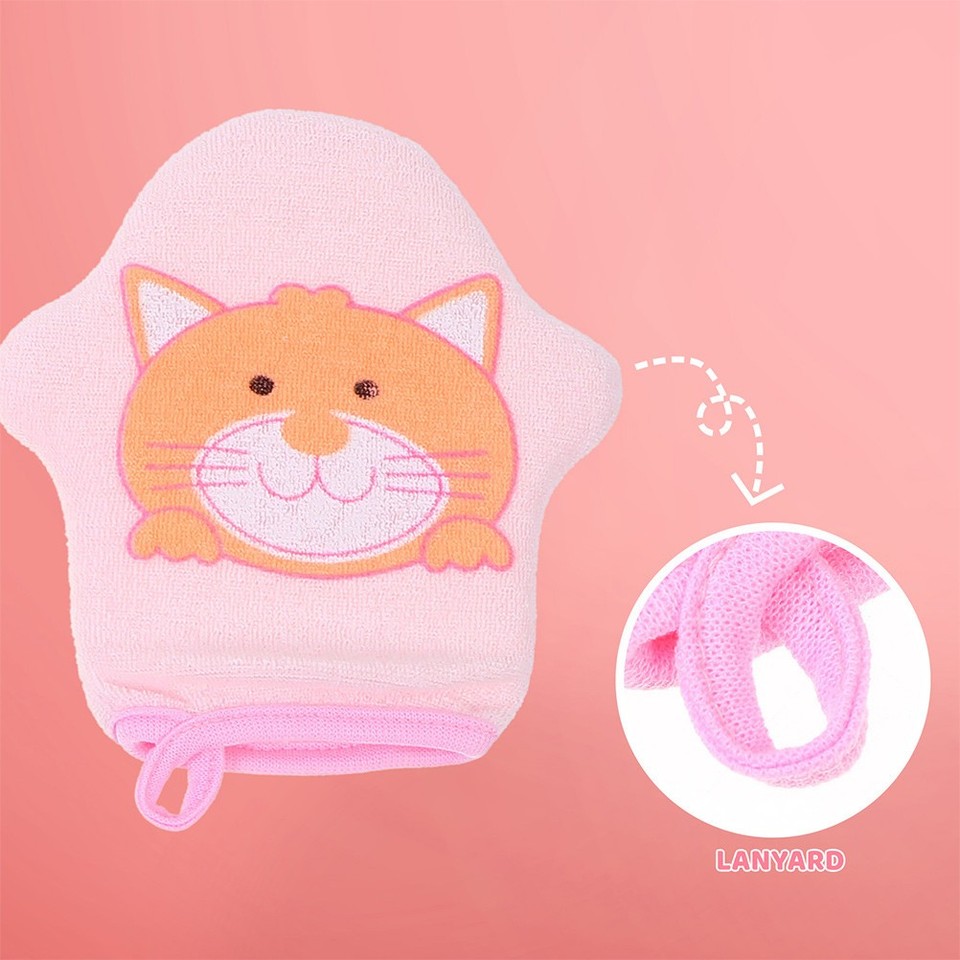 6 Pcs Soft Sponge Baby Bath Gloves Cartoon Shower Scrubber Gloves for ...