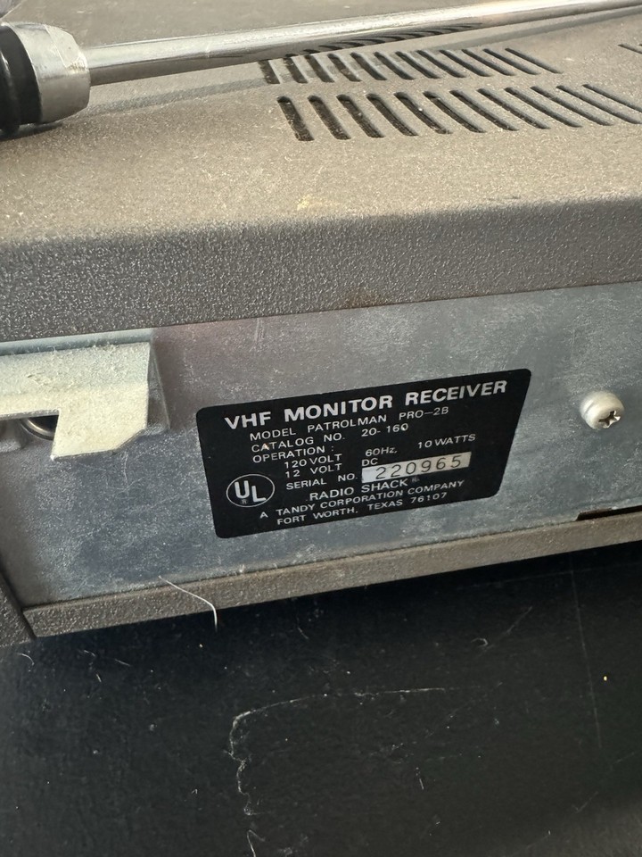 Vintage Realistic Patrolman Pro-2b VHF Dual Band Monitor Receiver Used ...
