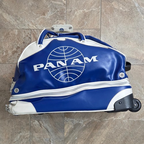Vintage PAN AM Rolling Travel Bag Duffel Carry On Luggage Blue White ...