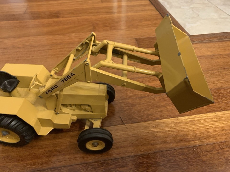 Vintage ERTL Ford 755A Backhoe Loader 1/12 Diecast Metal Tractor Farm ...