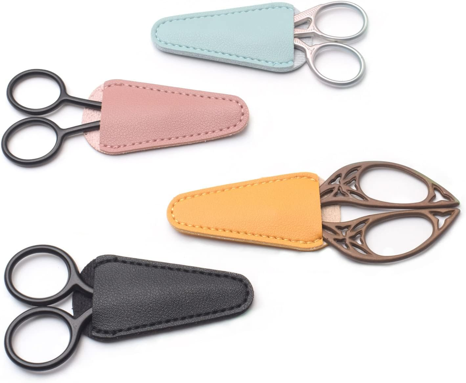 8 Pieces Scissors Sheath Safety Leather Scissors Cover Protector ...