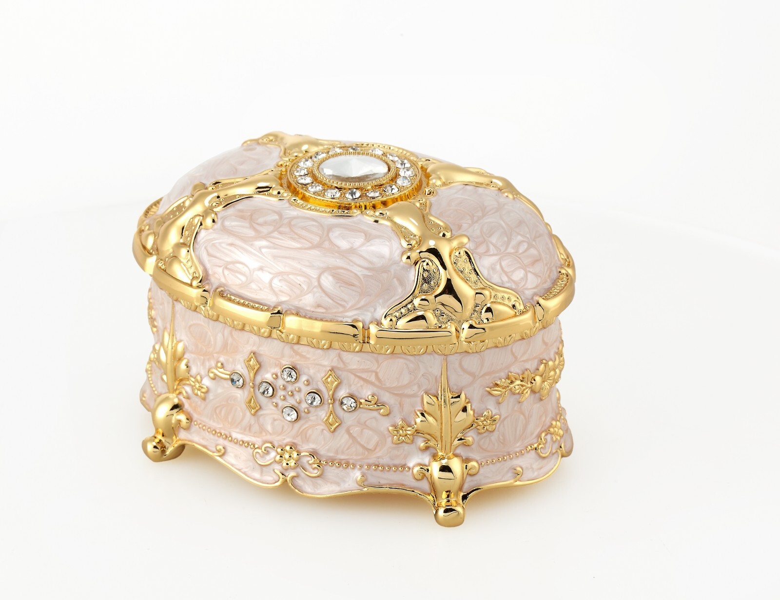 WHITE TIN ALLOY OVAL MUSIC BOX : HOWLS MOVING CASTLE ( HAVE VIDEO ) | eBay