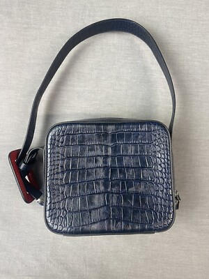324 New York Marcel Blue Convertible Bag Belt or Clutch | eBay