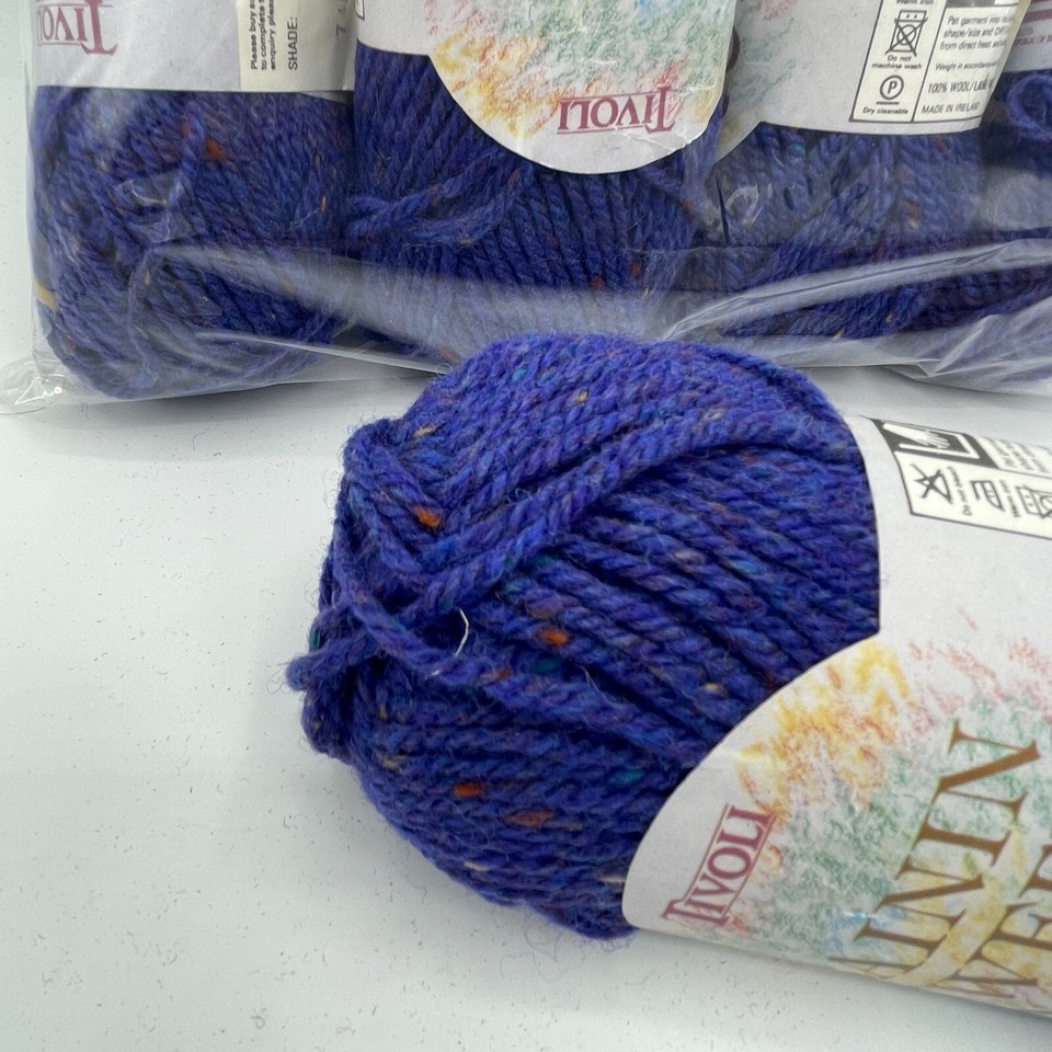 8 HTF Discontinued Tivoli Bainin Tweed Wool Yarn Skeins Ireland Blue ...