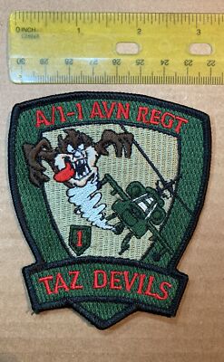 A/1-1 AVN REGT Taz Devils Military Patch Used | eBay