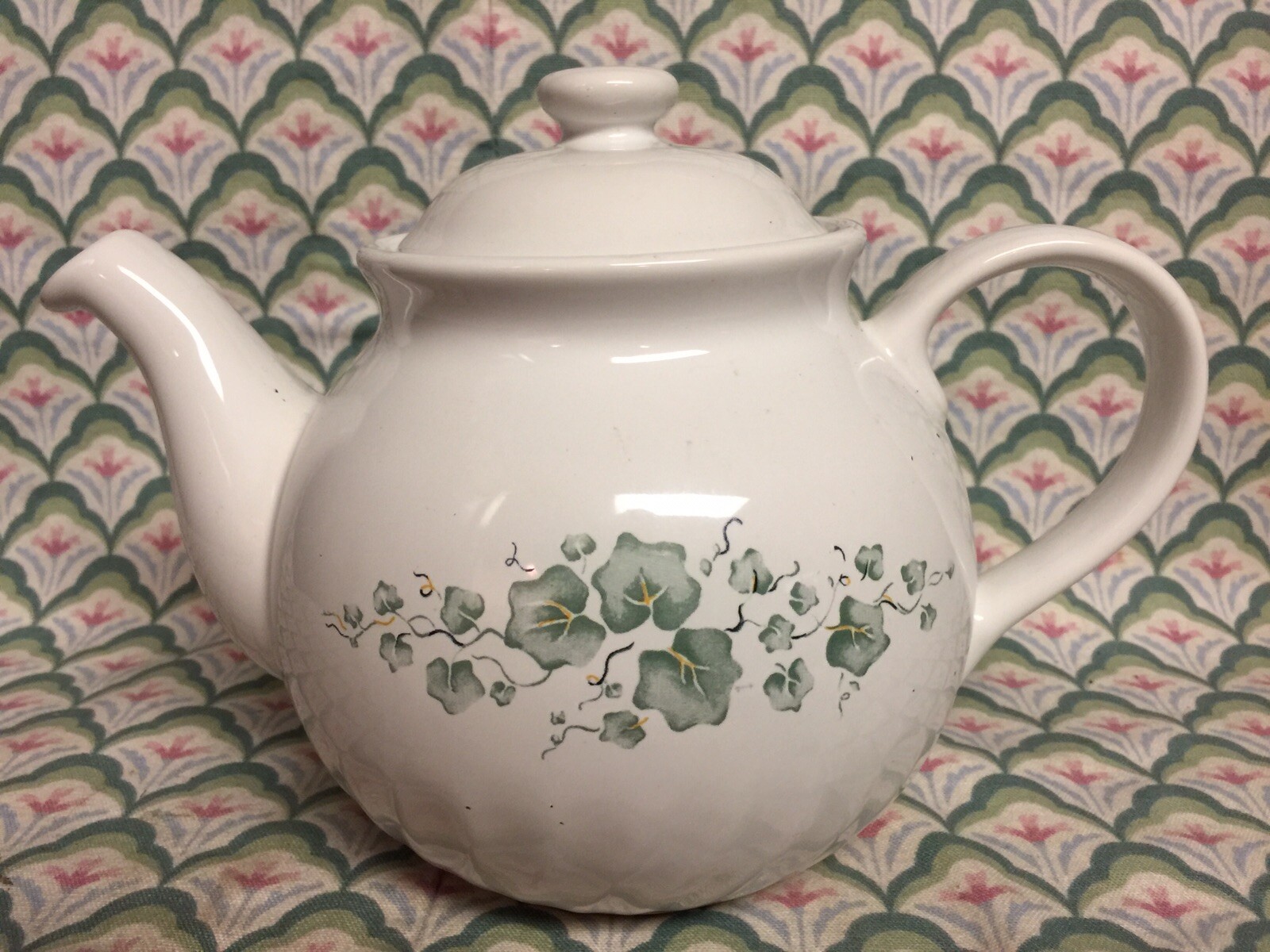 Corelle Corning CALLAWAY IVY Teapot w/ White Lid EUC MINTY! Lot A | eBay