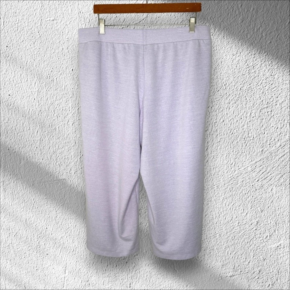 Talbots Woman 1X Lavender Pull On Crop Wide Leg Pants Clam Digger Soft ...