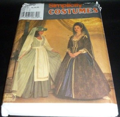 Renaissance Elizabethan Medieval Apron Veil Dress Sewing Costume ...