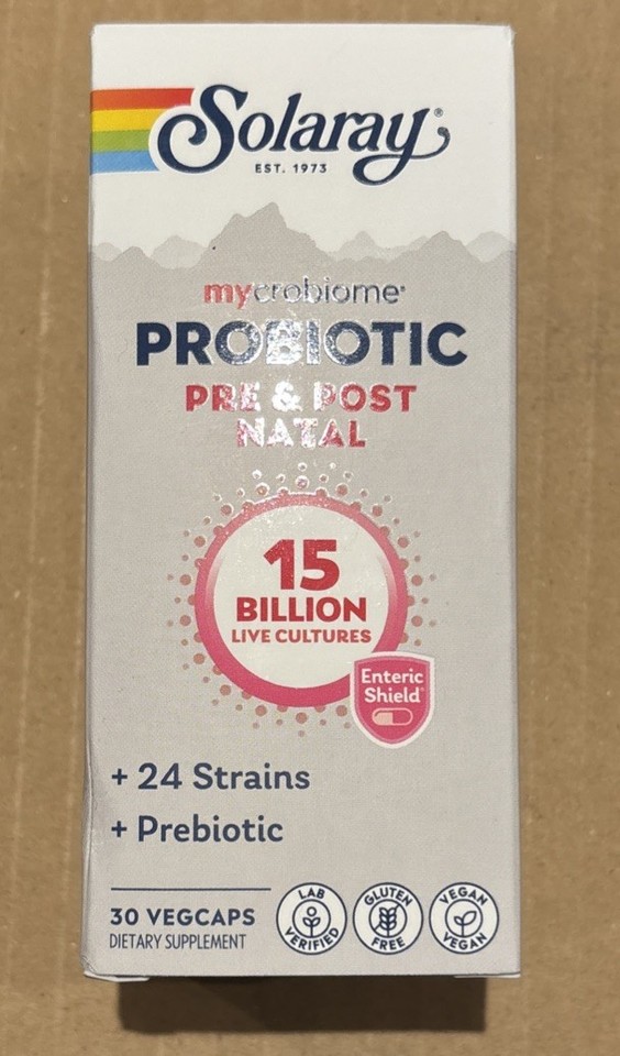 Solaray Mycrobiome Prenatal Probiotic 30 VegCaps 15 billion 24 strains ...