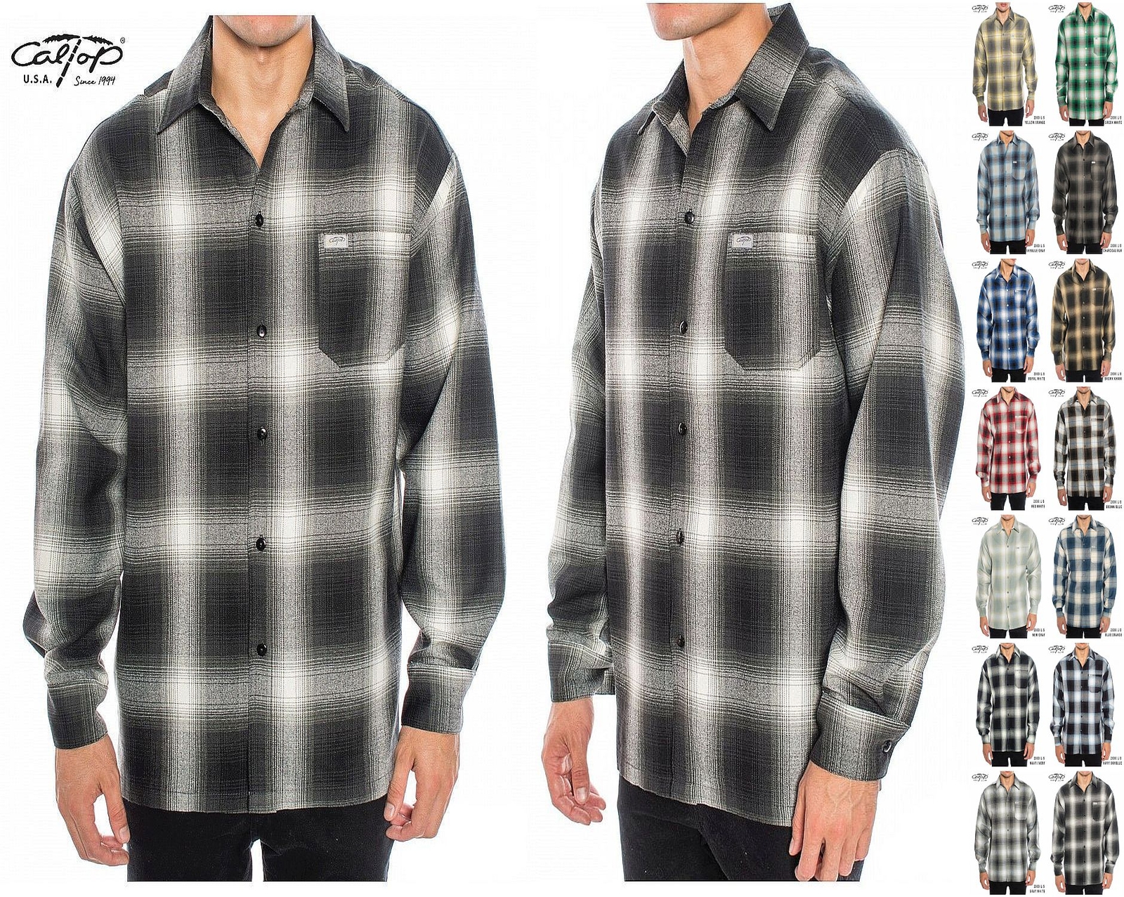 CALTOP OLD SCHOOL FLANNEL VETERANO LONGSLEEVE SHIRT PLAID SM-5X ...