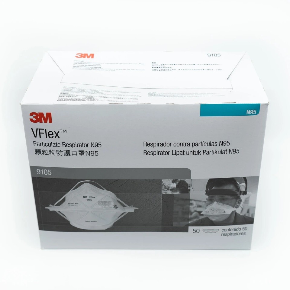 3M VFlex 9105 N95 NIOSH APRVD Particulate Respirator Surgical Face Mask ...