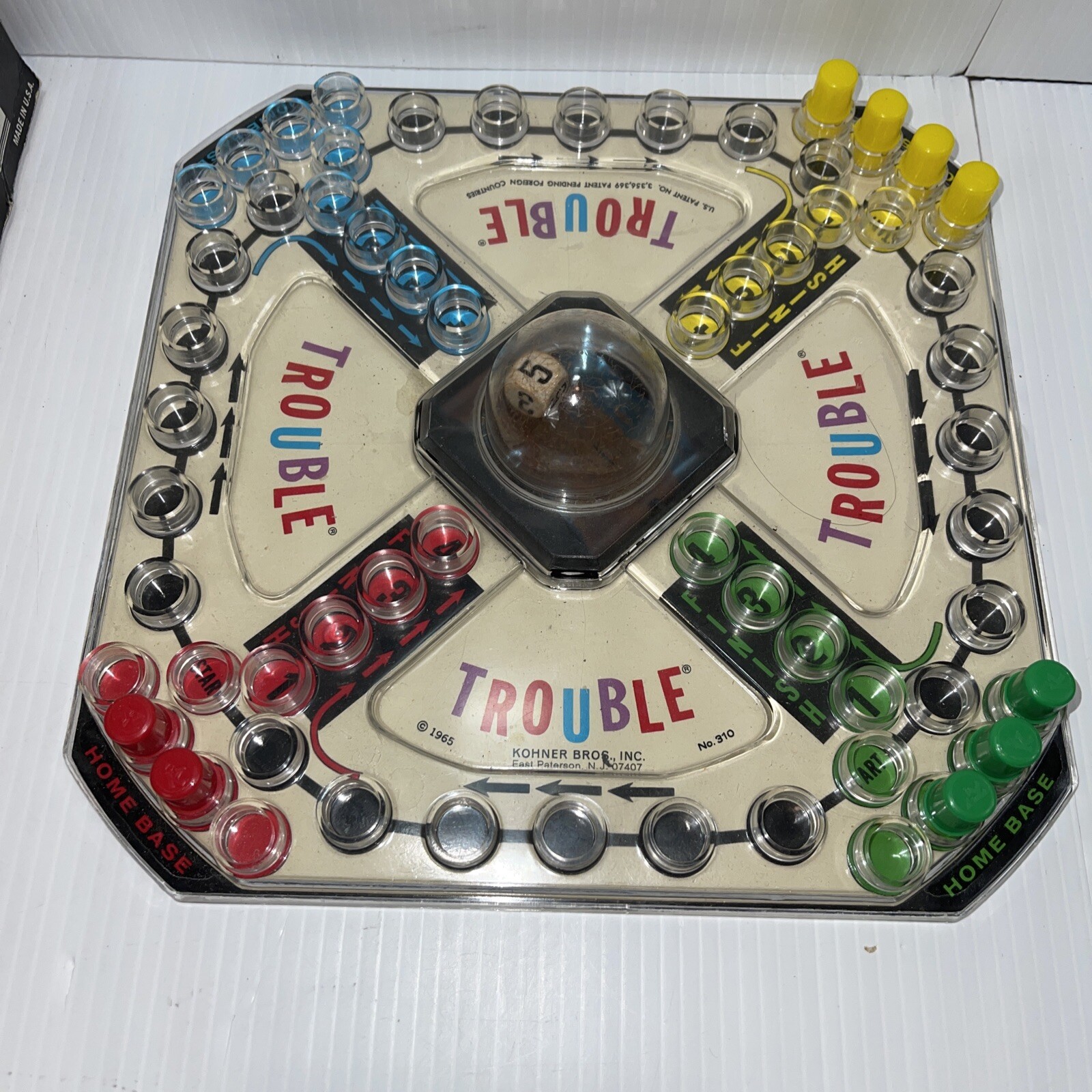 Vintage 1965 TROUBLE Board Game by Kohner...Pop-O-Matic Bubble *7 ...