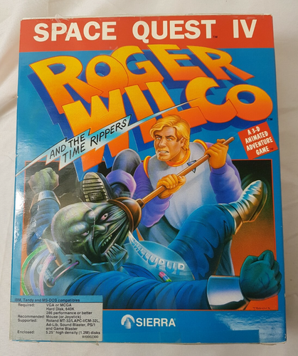 Space Quest IV: Roger Wilco the Time Rippers 1991 Big Box 5.25 disks ...
