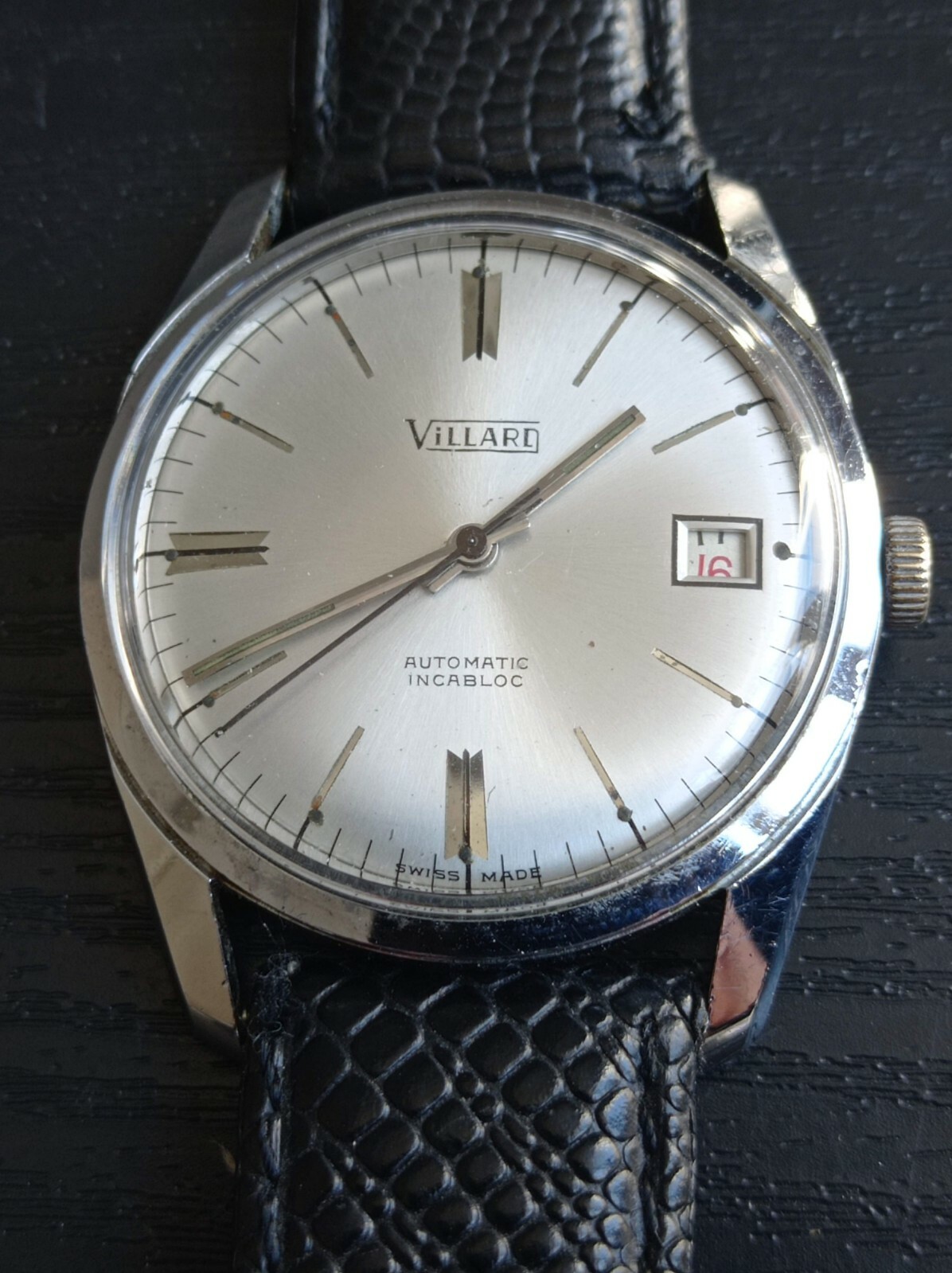 VILLARD automatico SWISS MADE ETA2789 orologio vintage uomo WATERPROOF ...