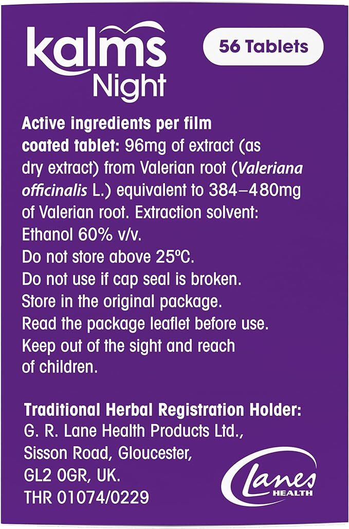 Kalms Night, 56 Tablets - Traditional Herbal Medicinal Product Used for ...