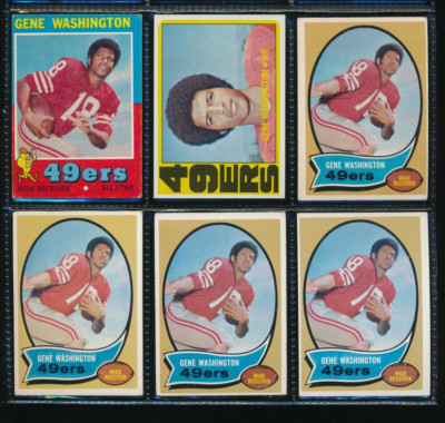 Lot (6) Gene Washington Topps 1970 #81 1971 #165 1972 #90 49ers (EQ55 ...