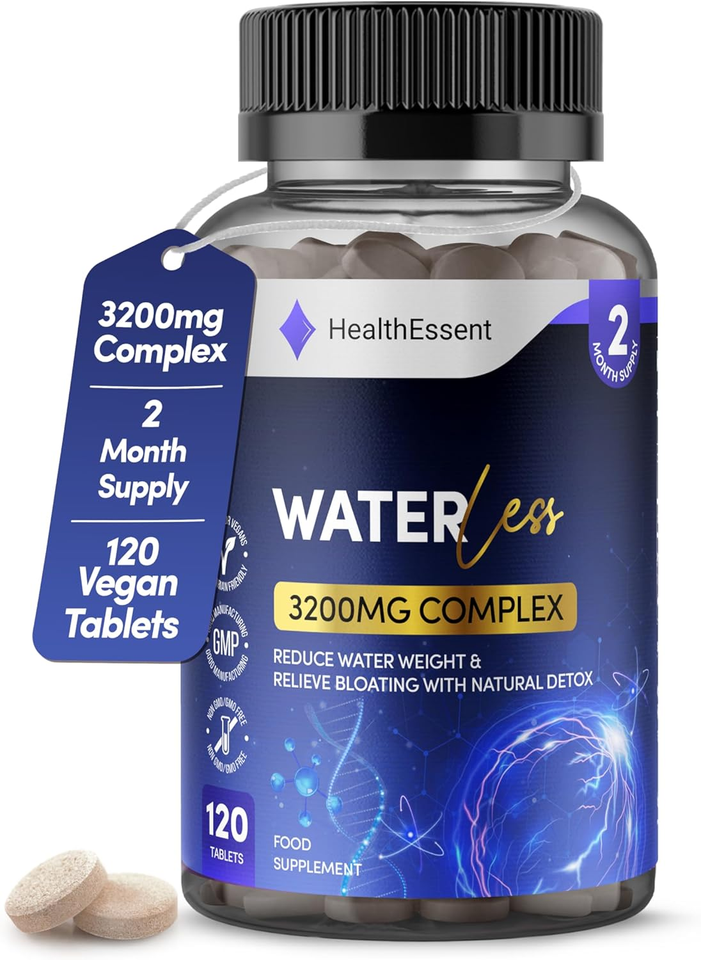 Waterless 3200Mg - Water Retention Tablets for Women & Men - Relieve ...