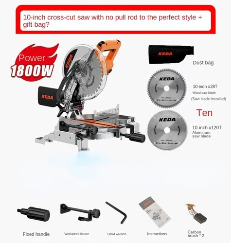 10-inch Rod Miter Saw Multi-function Miter 45 Degree Woodworking Tool ...