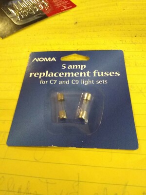 NOMA 2 FUSES 5 AMP 125 VOLT FOR C7 & C9 LIGHT SET | eBay