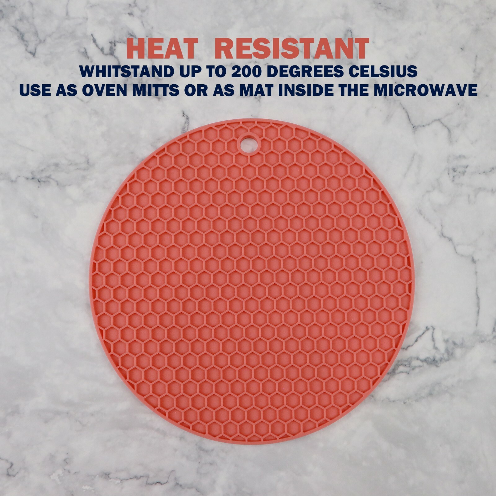 5 PACK PINK SILICONE POT HOLDERS Non-Slip Circle Mats Trivet Heat ...