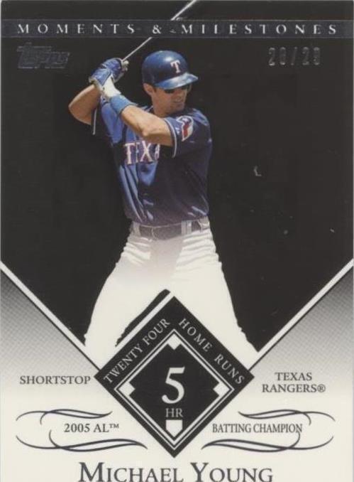 2007 Topps Moments & Milestones - Michael Young #112-5 Black 2005 AL ...