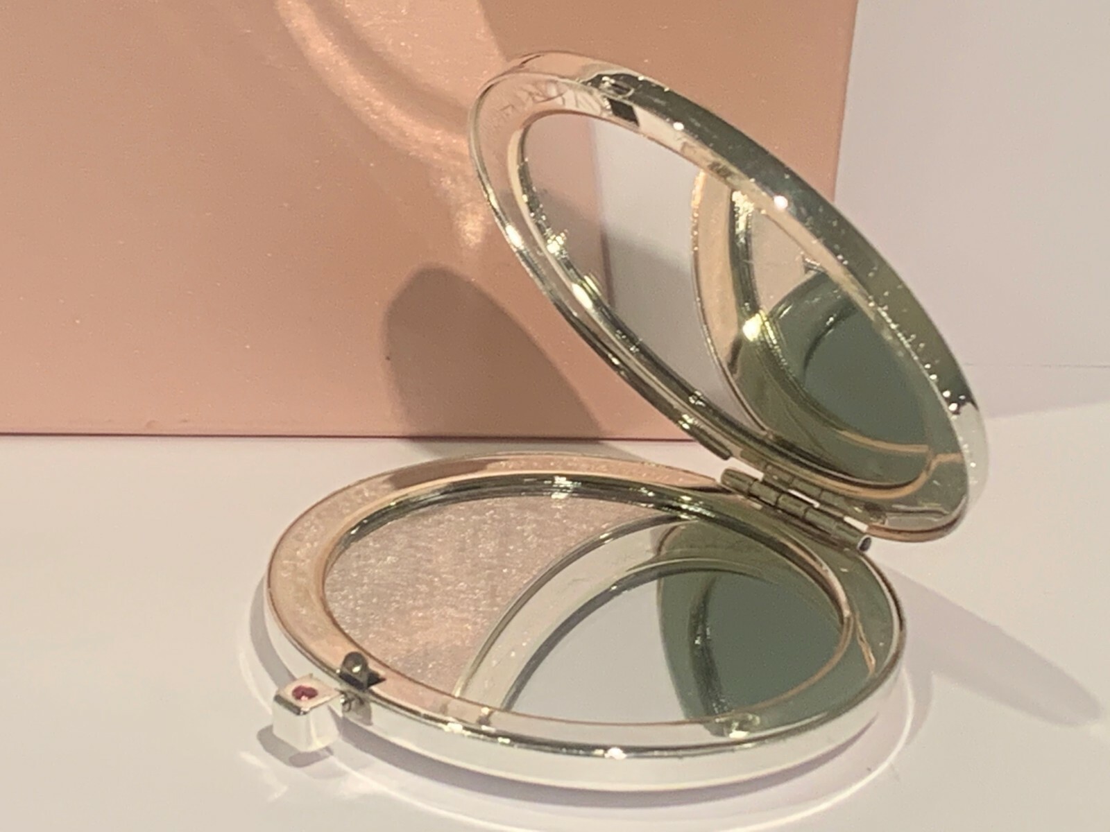 Irving Rice Silver Magnifying Compact Mirror CHERRY BLOSSOM | eBay