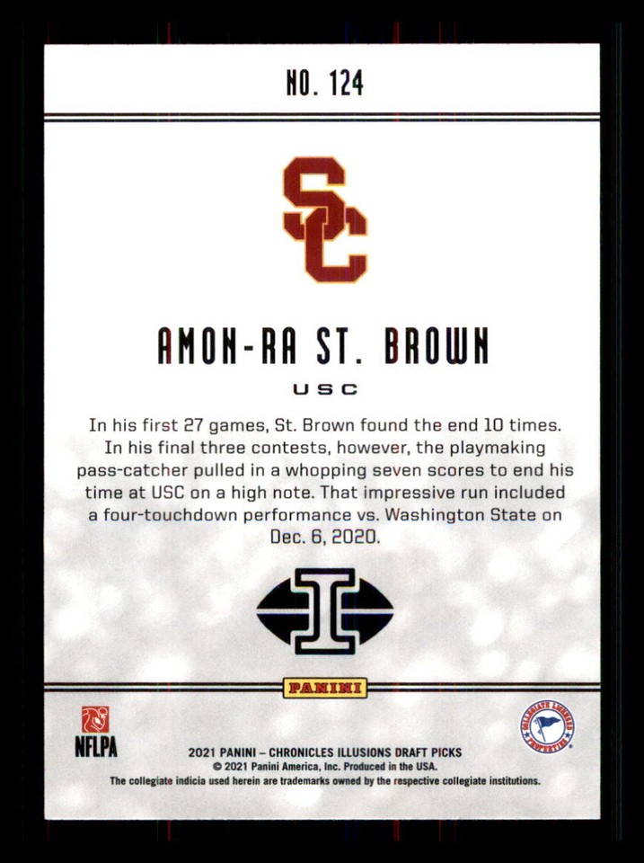 2021 Football 2021 Panini Illusions Amon-Ra St. Brown USC Trojans #124 ...