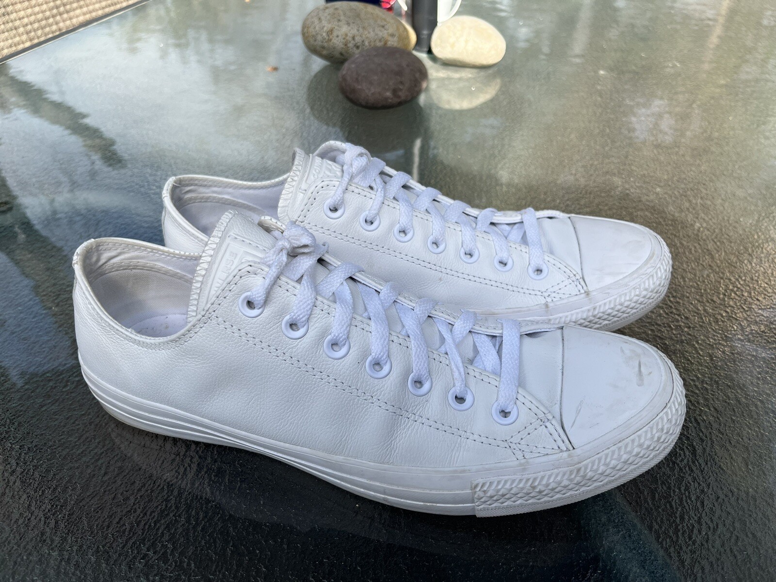 Men’s Converse Chuck Taylor White Leather Shoes Size … - Gem