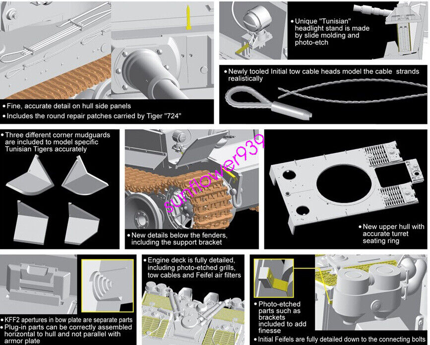DRAGON 6608 1/35 ‘39-45’ PZ.KPFW.VI AUSF.ESD.KFZ 181 TIGER 1 “TUNISIAN ...