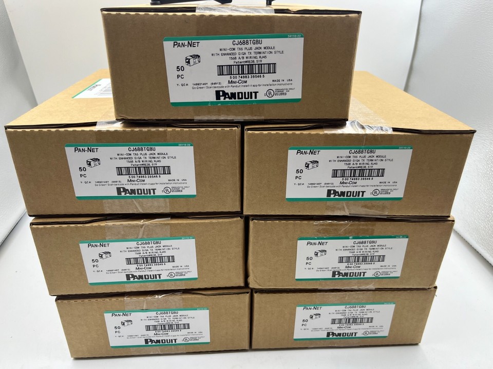Panduit Giga TX Cat6 Network jack CJ688TGIW CJ688TGBU CJ688TGGR ...