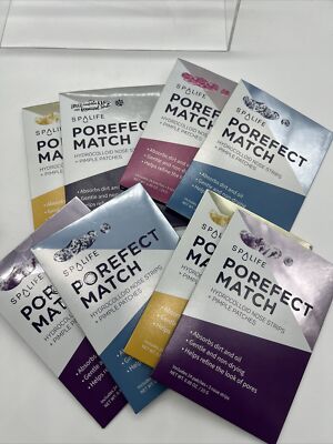 (8) SpaLife POREPERFECT MATCH 3 Hydrocolloid Nose Strips + 24 Pimple ...