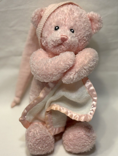 Baby Gund Nighty Night PINK Teddy Bear 8" Plush Musical Windup Stuffed ...