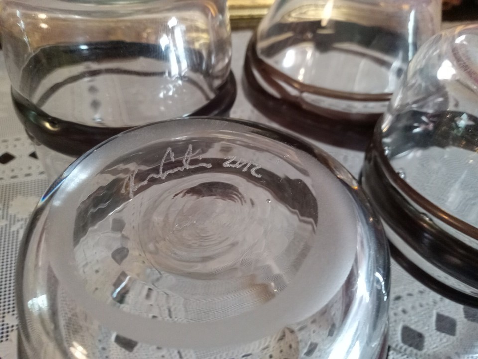 4 Pc. Unique Hand Blown And Signed Studio Art Glass Glasses Made 2012 ...