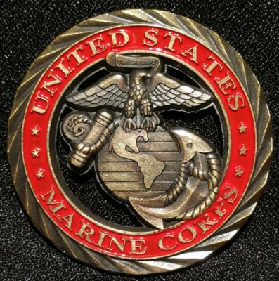 US MARINE CORP CORE VALUES CHALLENGE COIN HONOR COURAGE COMMITMENT ...