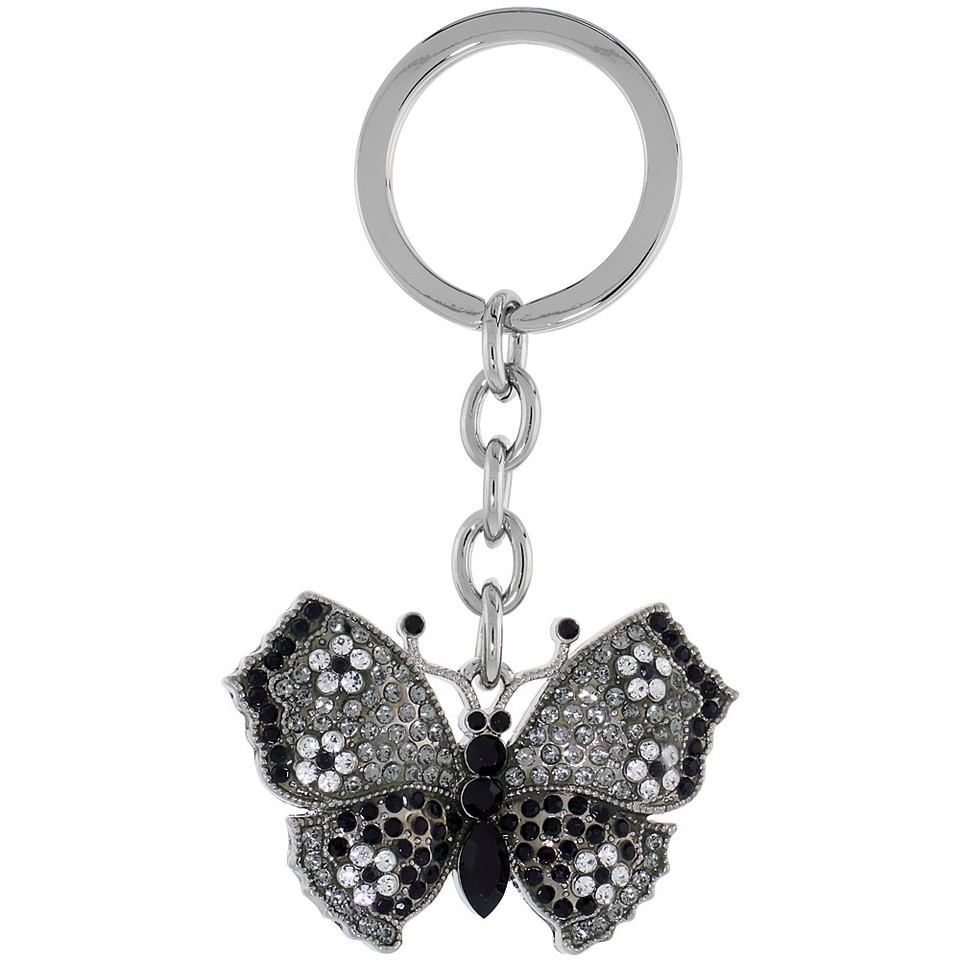 Large Butterfly Key Chain, Key Ring, Key Holder w/ Brilliant Cut ...