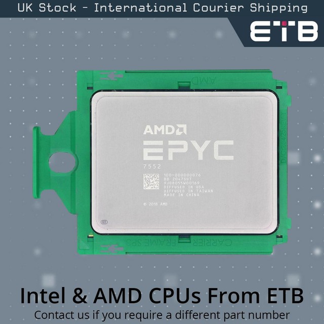 AMD Epyc 7552 Server Processor (3.3 GHz, 48 Cores, Socket SP3) Tray ...