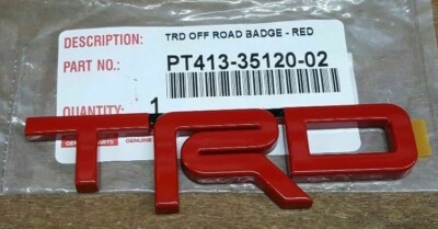 OEM Toyota TRD Red Metal Emblem PT413-35120-02 | eBay