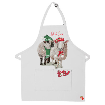 Sheep Cheviot And Hampshire Sheep Christmas Apron Two Pocket Bib with ...