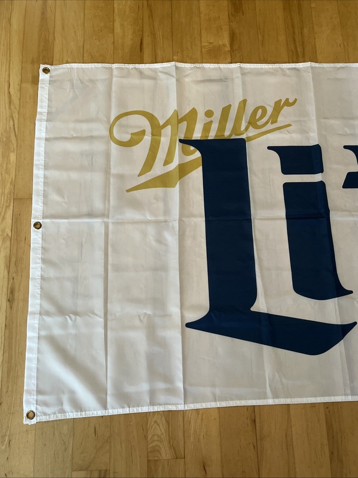 Miller Lite Flag Polyester 3x5 ft Banner for Man Cave, Bar | eBay