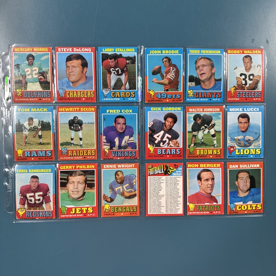 1971 Topps Football Complete Set 1-263 Terry Bradshaw Rookie RC Joe ...