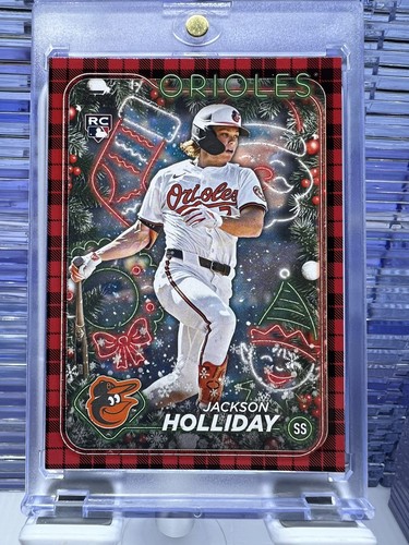 2024 Topps Holiday - Jackson Holliday #H50 Plaid Holiday Christmas Card ...