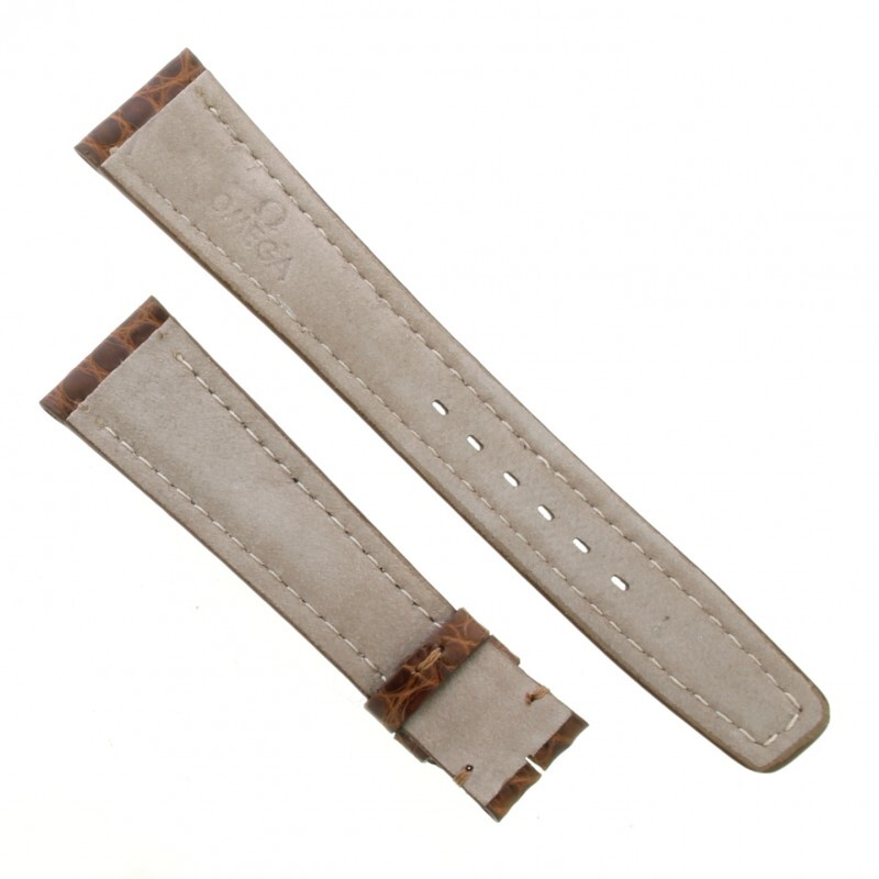 Omega Watch Strap Vintage Crocodile Brown Matt 20/16 MM B48B Length 114 ...
