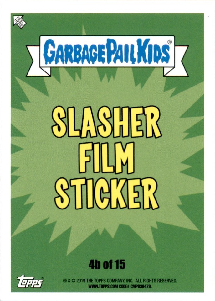2019 Garbage Pail Kids Green Metal Plate Nate Slasher Film #4B | eBay
