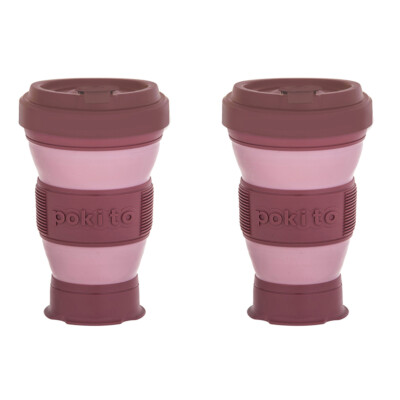 2x 475ml Hot/Cold Pop Up Cup Collapsible Reusable Travel/Eco-Friendly ...