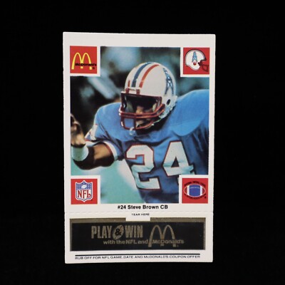 1986 Steve Brown Houston Oilers McDonald's BLACK Regular Issue Card #24 ...