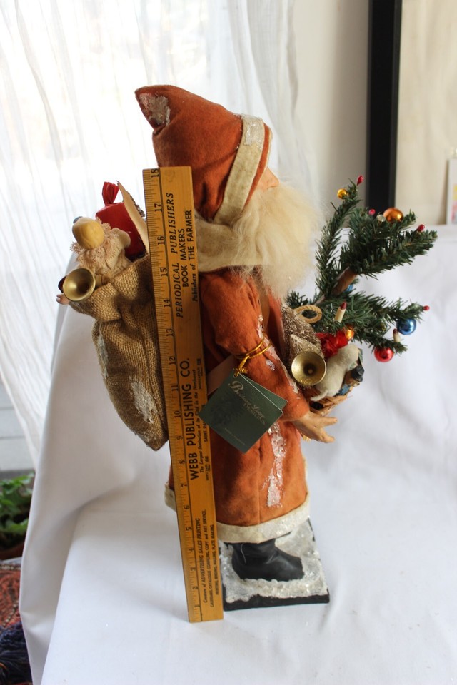Bethany Lowe 21" Vtg. German St. Nicholas Santa Candy Container sack ...
