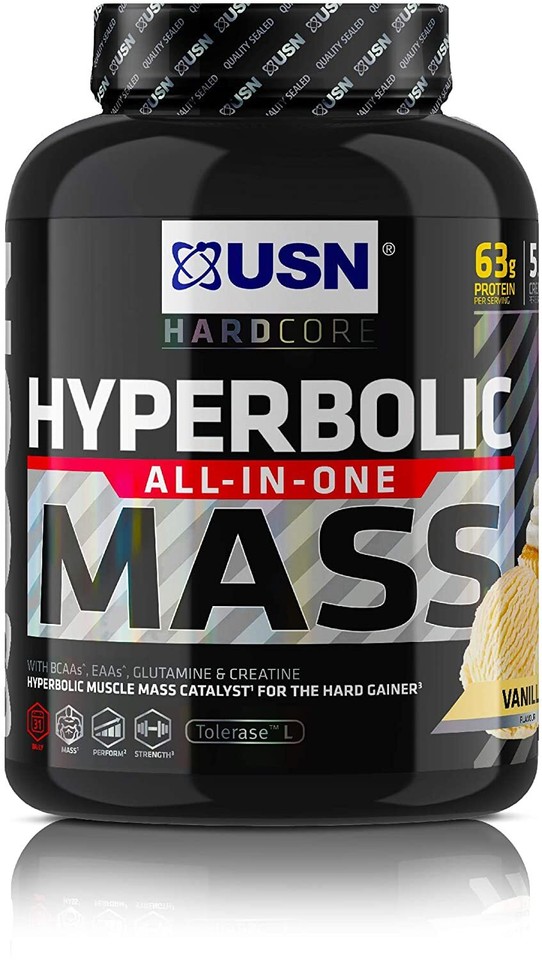 USN HYPERBOLIC MASS 2KG 6KG HIGH CALORIE WEIGHT GAIN PROTEIN POWDER ...